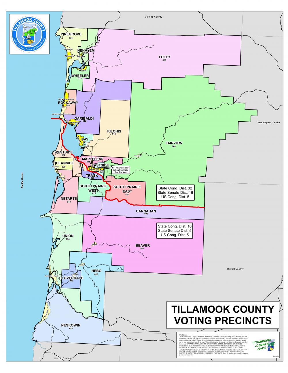 County Precincts 2012 to 2021 | Tillamook County OR